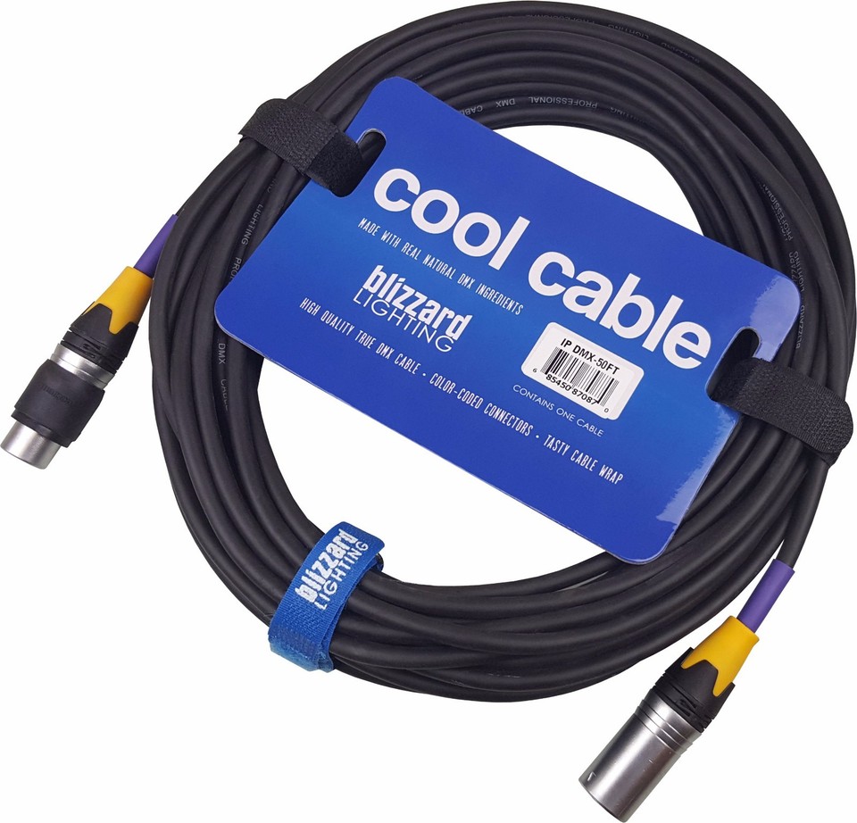 Blizzard Lighting DMX-IP-50Q "Cool Cable" IP 50' 3-Pin XLR 22 Gauge DMX ...