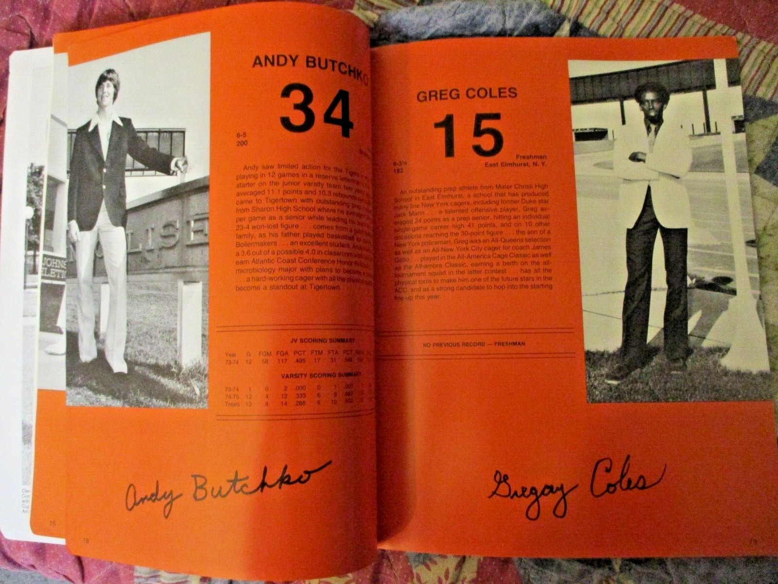 1975-76 CLEMSON TIGERS BASKETBALL MEDIA GUIDE Yearbook Program TREE ...