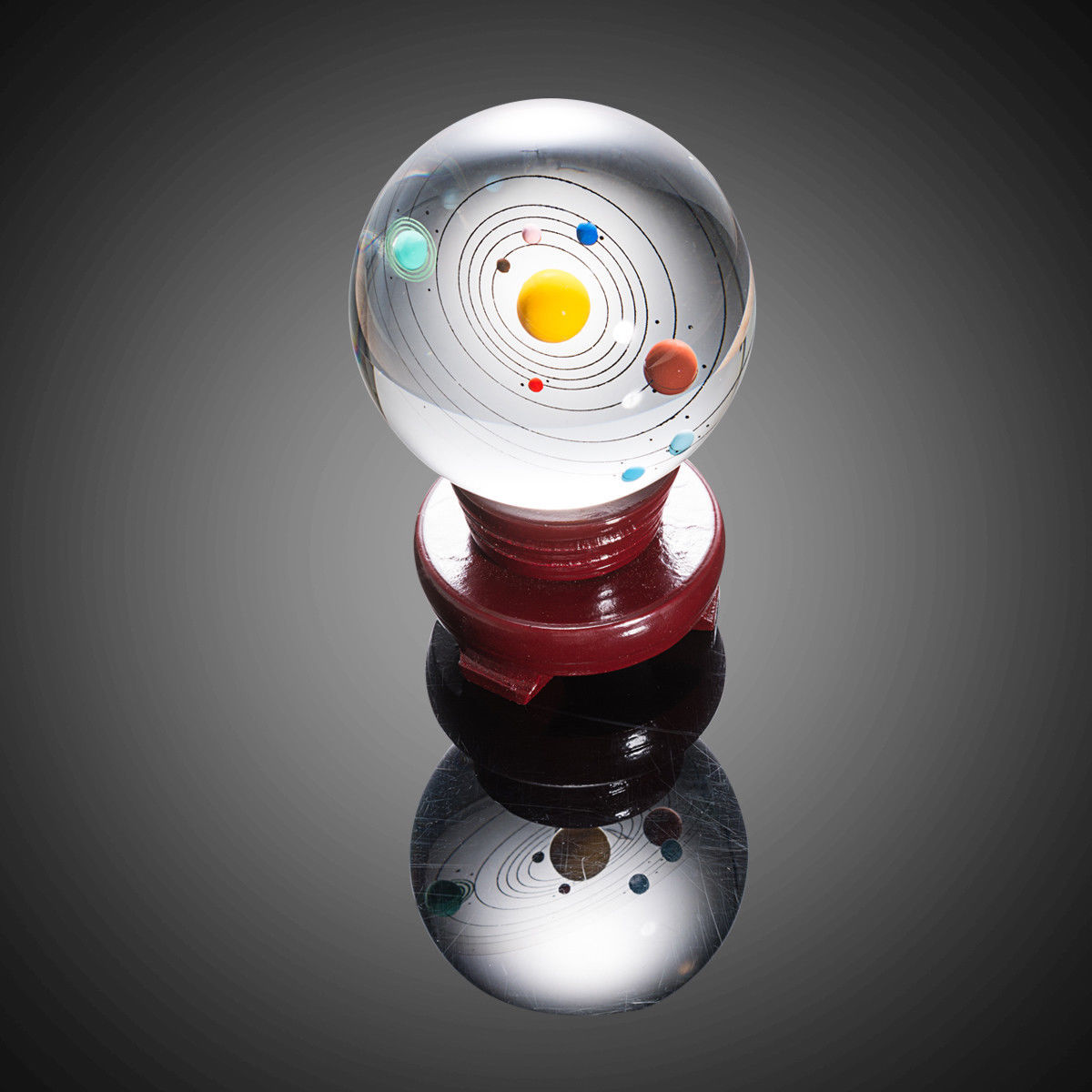 80MM Solar System Model Crystal Ball Laser Engraved Planet Glass Ball ...