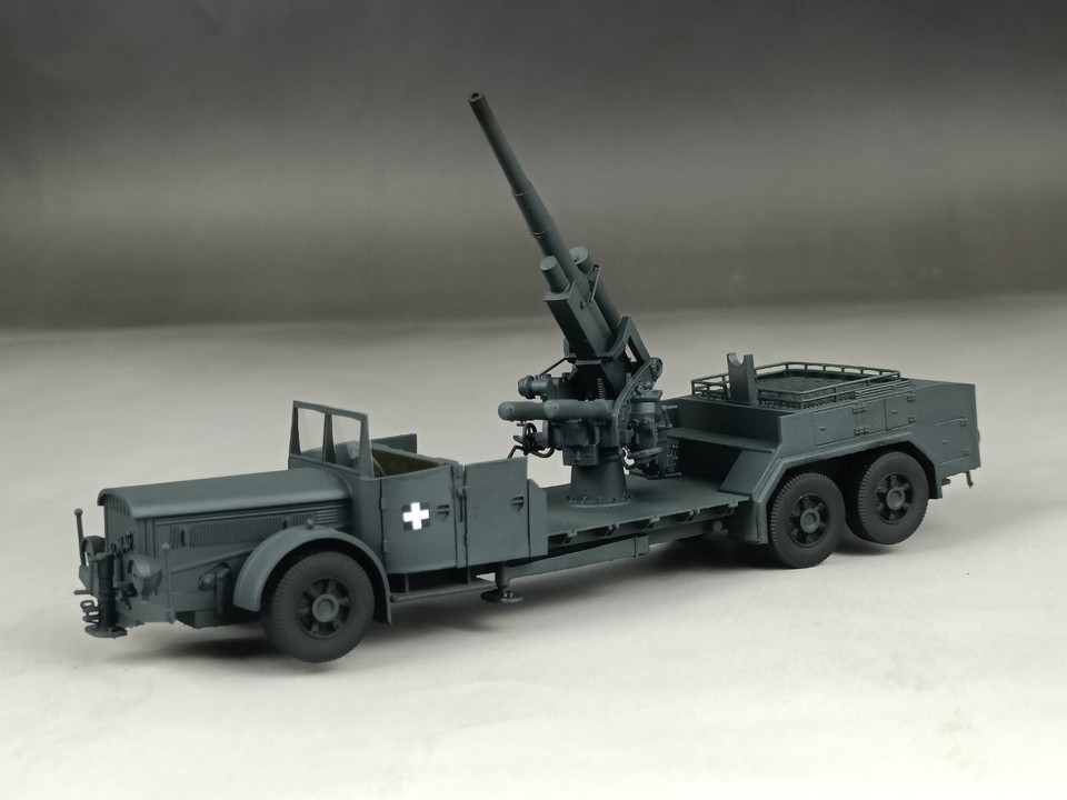1/72 Built WWII German Vomag 7 mit 8.8cm Flak AA Truck Model | eBay