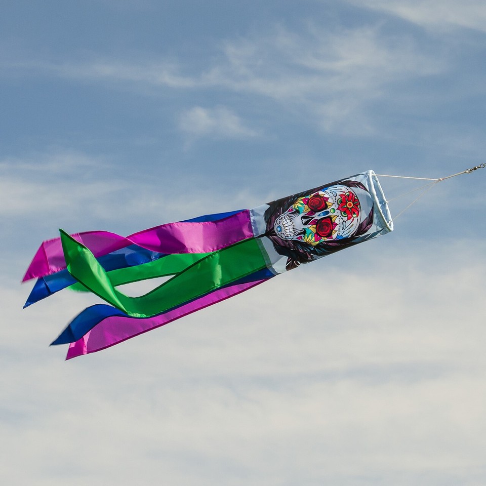 30" Small SUGAR SKULL Windsock garden décor – In the Breeze 5017 | eBay