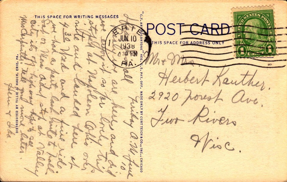 Postcard Old Wolverine Training Ship Perry Monument Erie PA Linen | eBay