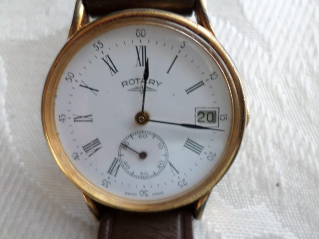 ROTARY WATCH 2154 MECHANICAL - WORKING - MEN'S WATCH - LEATHER STRAP ...