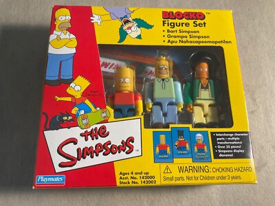 Vtg The Simpsons BLOCKO Figure Set Lot Of 2 Bart Homer Lisa Marge ...