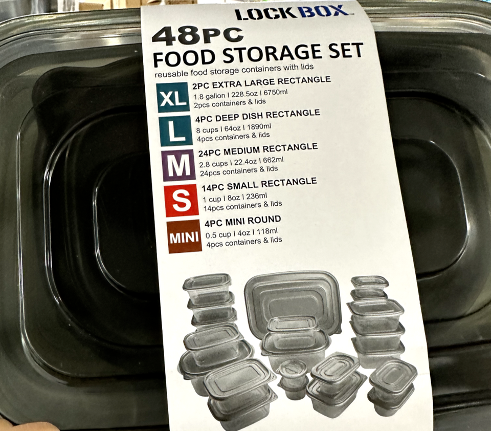 Lockbox Food Prep Storage Container 48pc | eBay