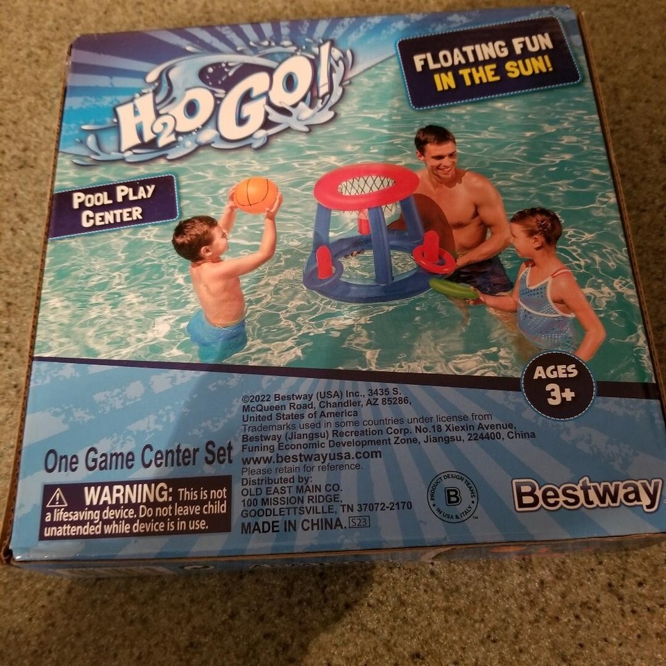 H20GO! Swimming Pool Inflatable Play Game Center (Basketball + Rings ...