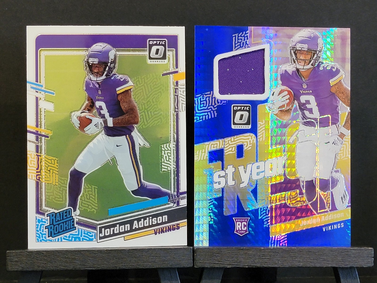 (2) 2023 Donruss Optic Jordan Addison First Year Rookie Patch + Base ...
