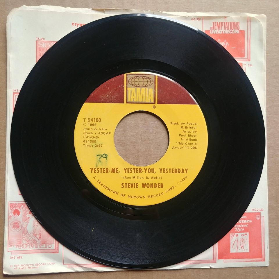 STEVIE WONDER Yester-Me Yester-You Yesterday 45 7" SOUL Record Vinyl ...