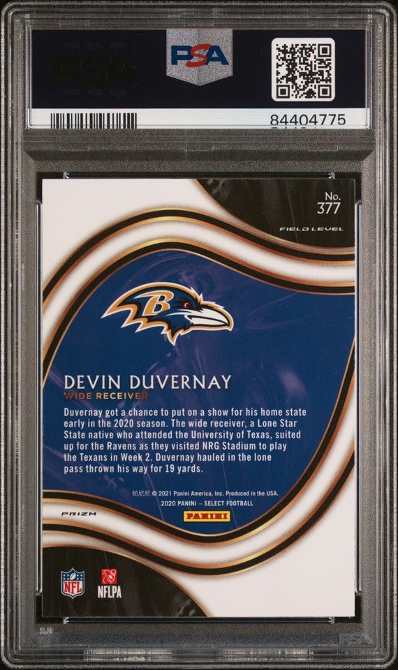 Devin Duvernay 2020 Select Field Level 377 RC Silver Prizm PSA 9 Mint ...