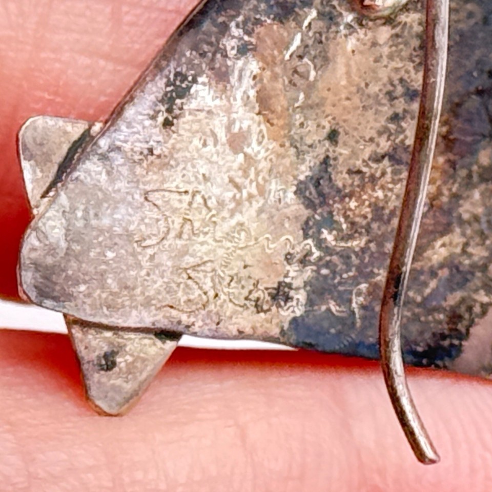 Vintage Modernist Sterling Silver Layered Triangle Earrings | eBay