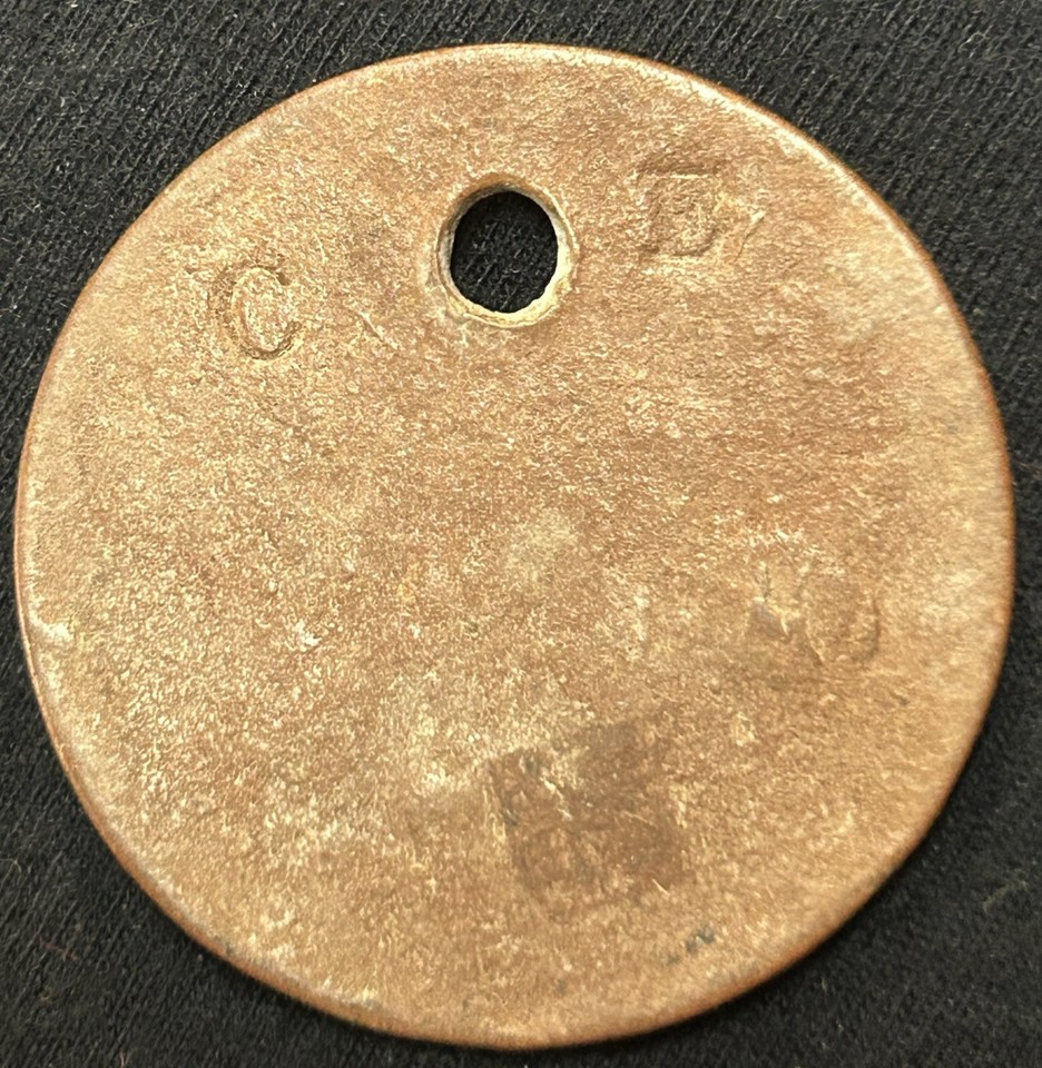 WWII-era British Army identity disc or equipment label, likely used to ...