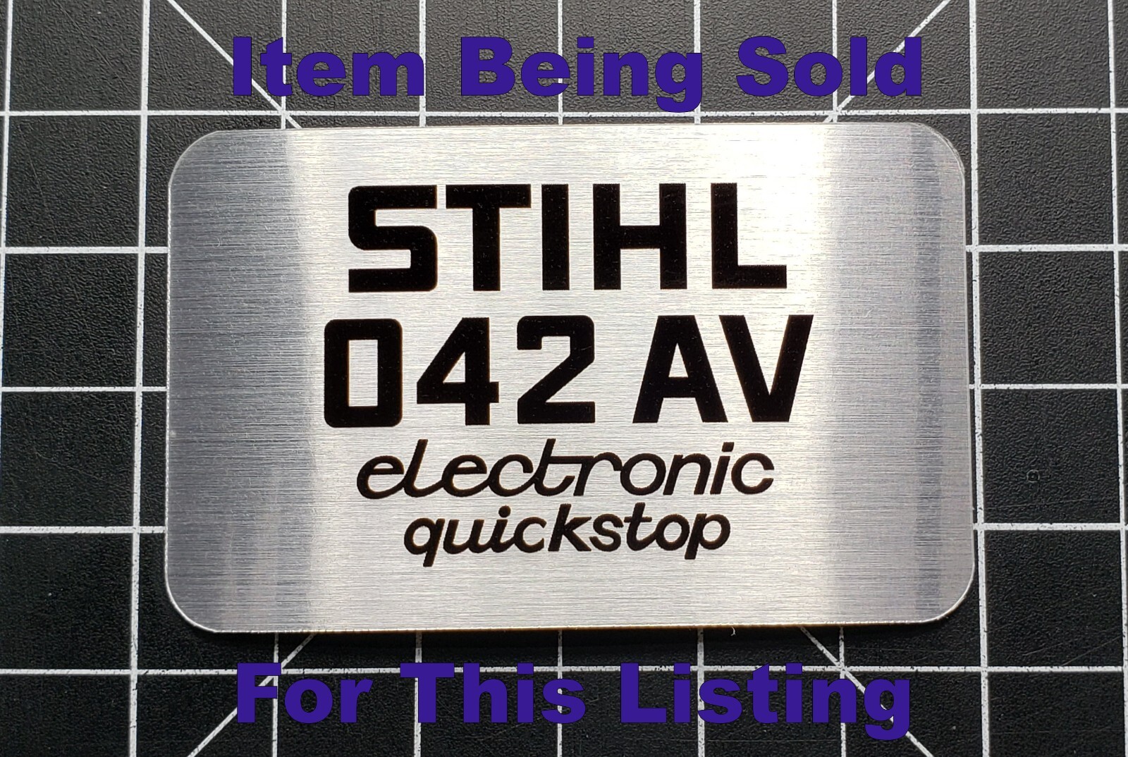 Stihl 042 AV Elec. Quickstop badge plate "full overlay vinyl decal ...