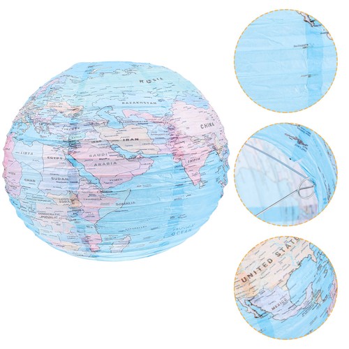 Small Globe Decor World Map Paper Lanterns Garden Party Decorations ...