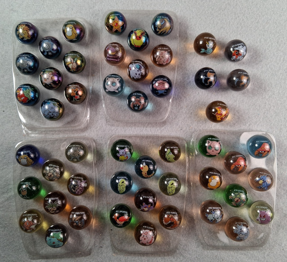 Vintage Toybiz Pokemon 50 Marbles 7 Pouches - Includes Holos & Star ...