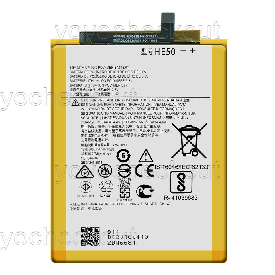 For Motorola Moto E5 Plus Replacement Battery HE50 SNN5989A + Tool ...