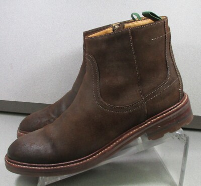 246090 MSBT50 WELCH MENS SHOE 8.5 M BROWN WAXED SUEDE ZIP BOOT JOHNSTON ...