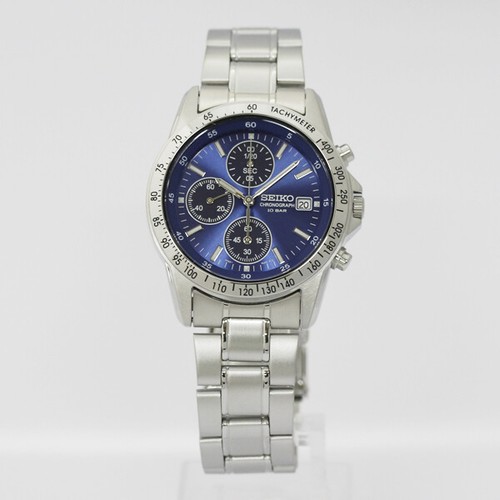 SEIKO SPIRIT SBTQ071 Analog Quartz Chronograph Blue Silver | eBay