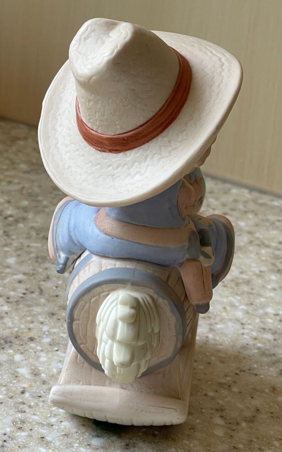 Bumpkins Little Boy on Barrel Rocking Horse Wearing Cowboy Hat Ceramic ...