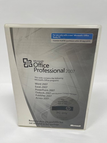 Microsoft Office Professional 2007 Product Key COA No Disc in Package | eBay
