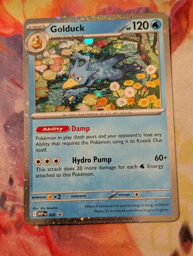 Golduck ~Swirl x3~ 008 Mega Evolutions Black Star Promo Cosmos Holo ...
