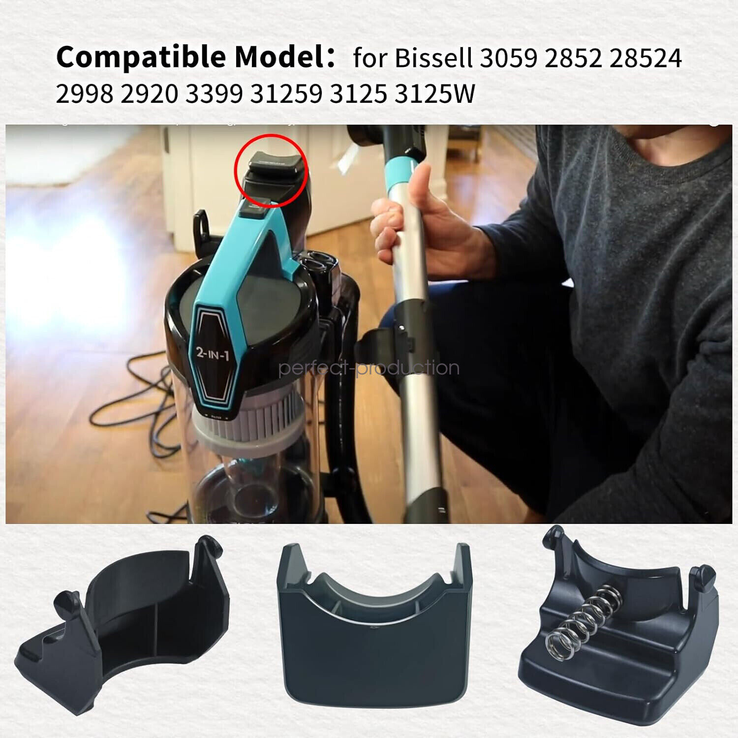 Wand Push Release Latch Lock Tab Handle For Bissell 3059 2852 28524 ...