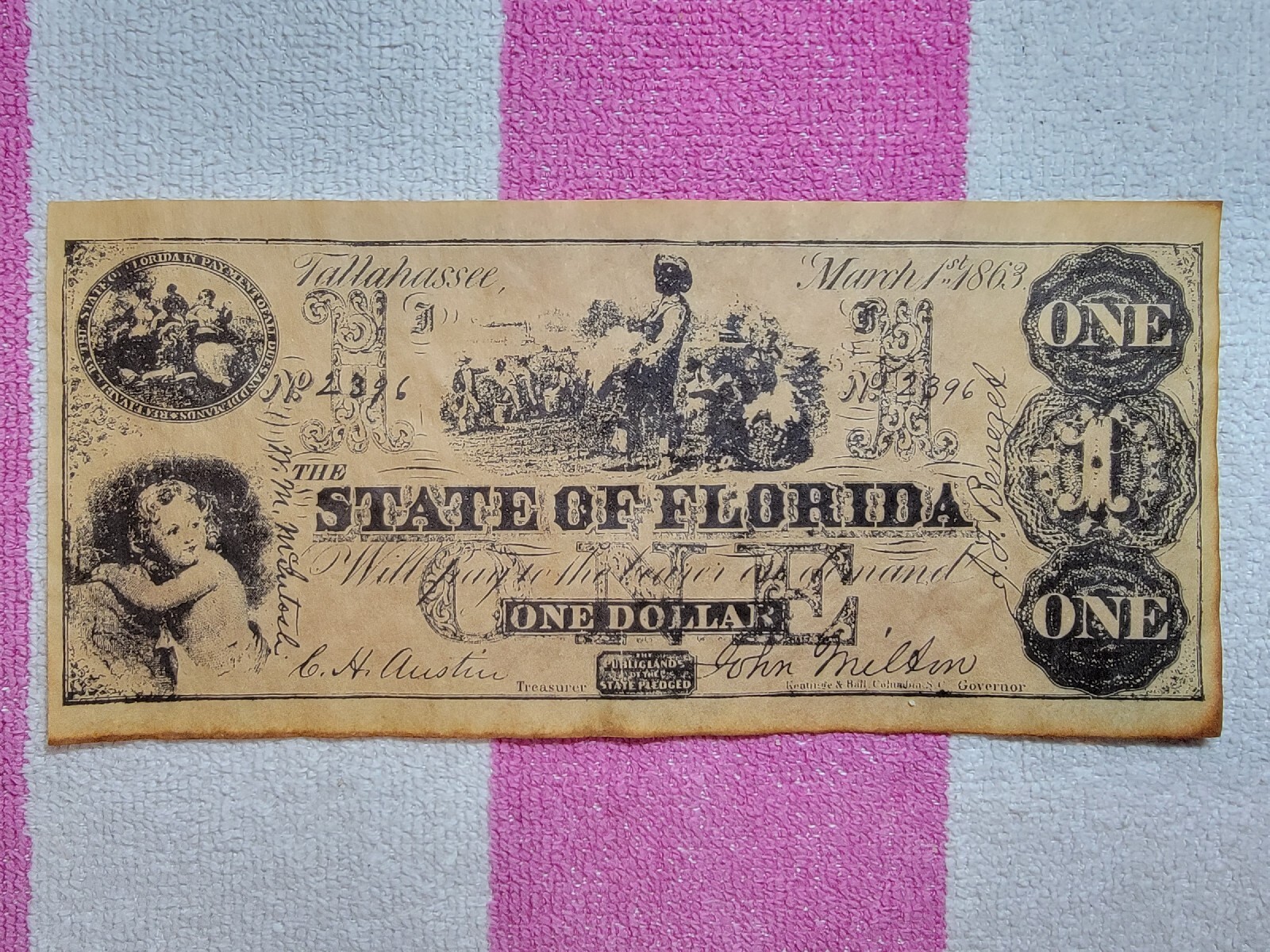 State of Florida One Dollar Note 1863 Reproduction | eBay
