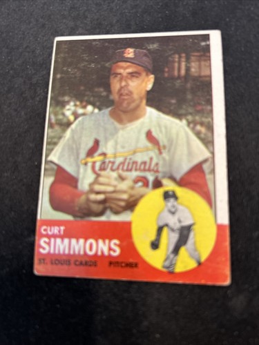 1963 Topps Baseball Card #22 Curt Simmons St. Louis Cardinals Vg Free ...