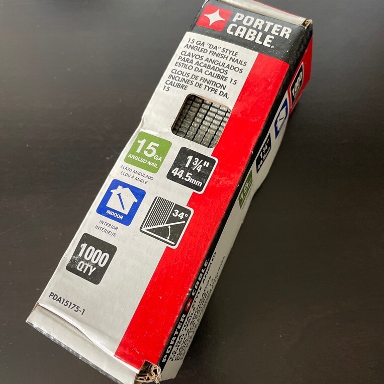 Porter Cable PDA15175-1 “DA” Style Angled Finish Nails 15GA 1-3/4" 1000 ...