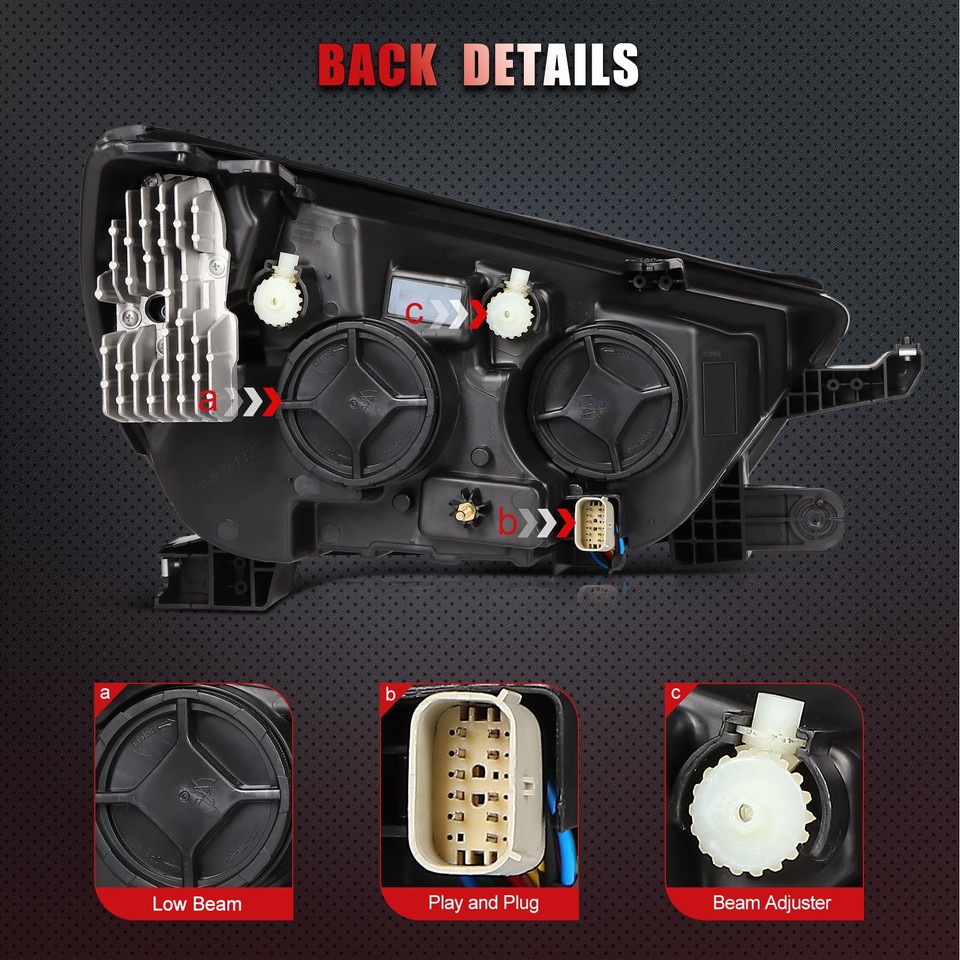 For Buick Encore 2017-2022 Headlights Assembly Left Driver Side Black ...