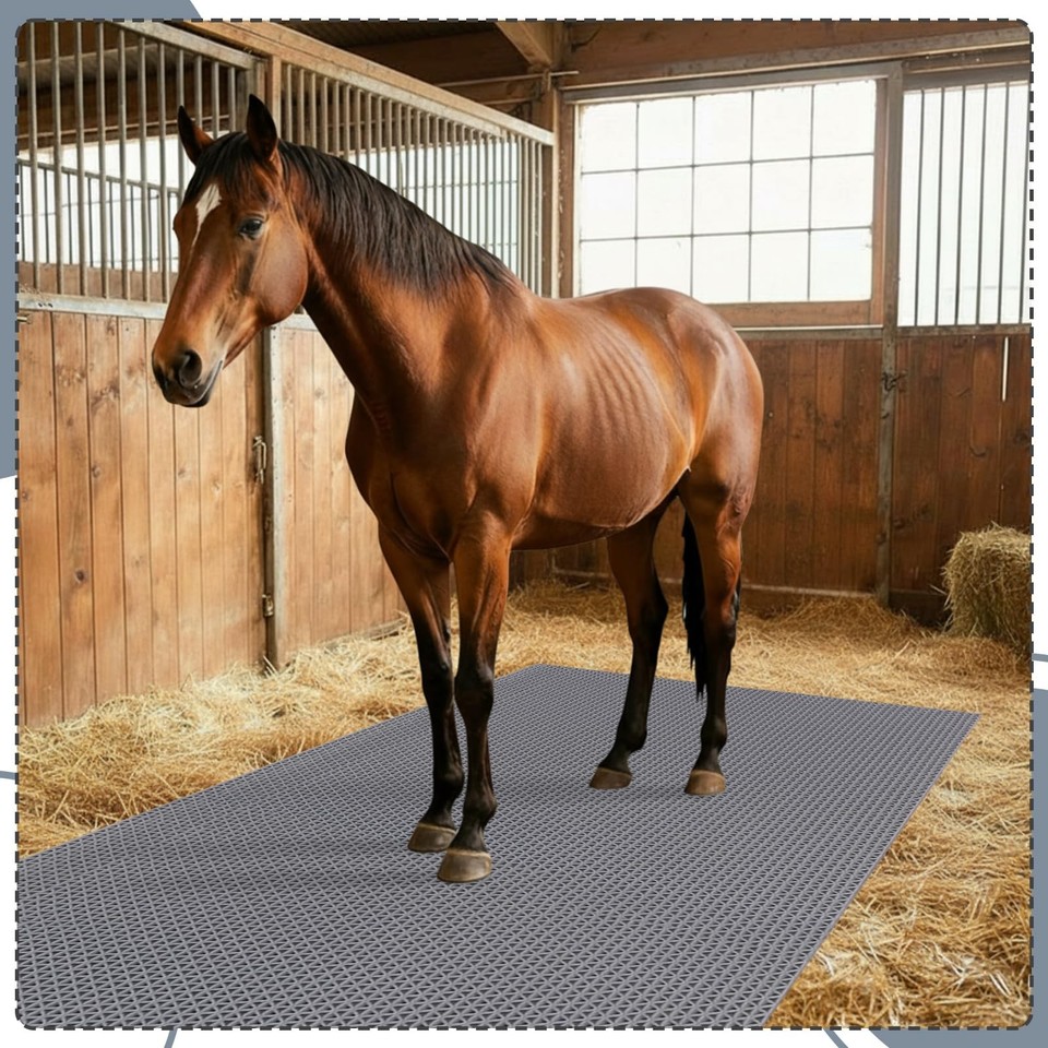 Horse Stable Mats 4x6 ft Rubber Horse Stable Mats Cuttable PVC ...