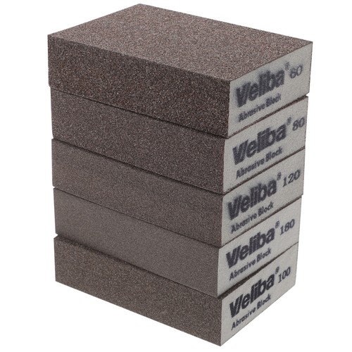 5 Pcs Sponge Sanding Block Polishing Sandpaper Coffee Color Drywall Use ...