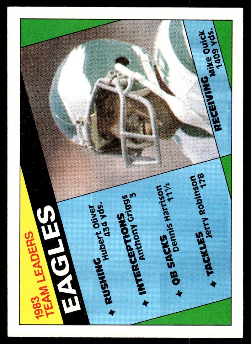 1984 TOPPS TEAM LEADERS MIKE QUICK K PHILADELPHIA EAGLES #325 | eBay