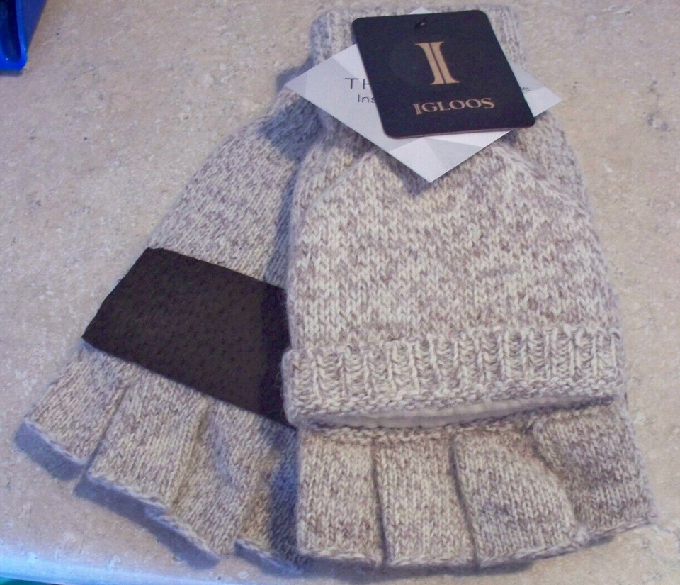 Igloos Ragg Wool Mitten Pop-Top – Oatmeal, Insulated, One Size NWT | eBay