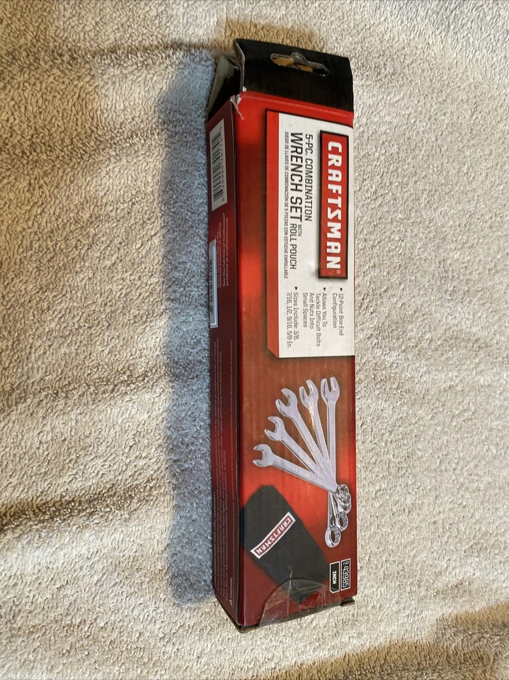 Craftsman 5 PC Combination Wrench Set with Roll Pouch SAE (BRAND NEW ...