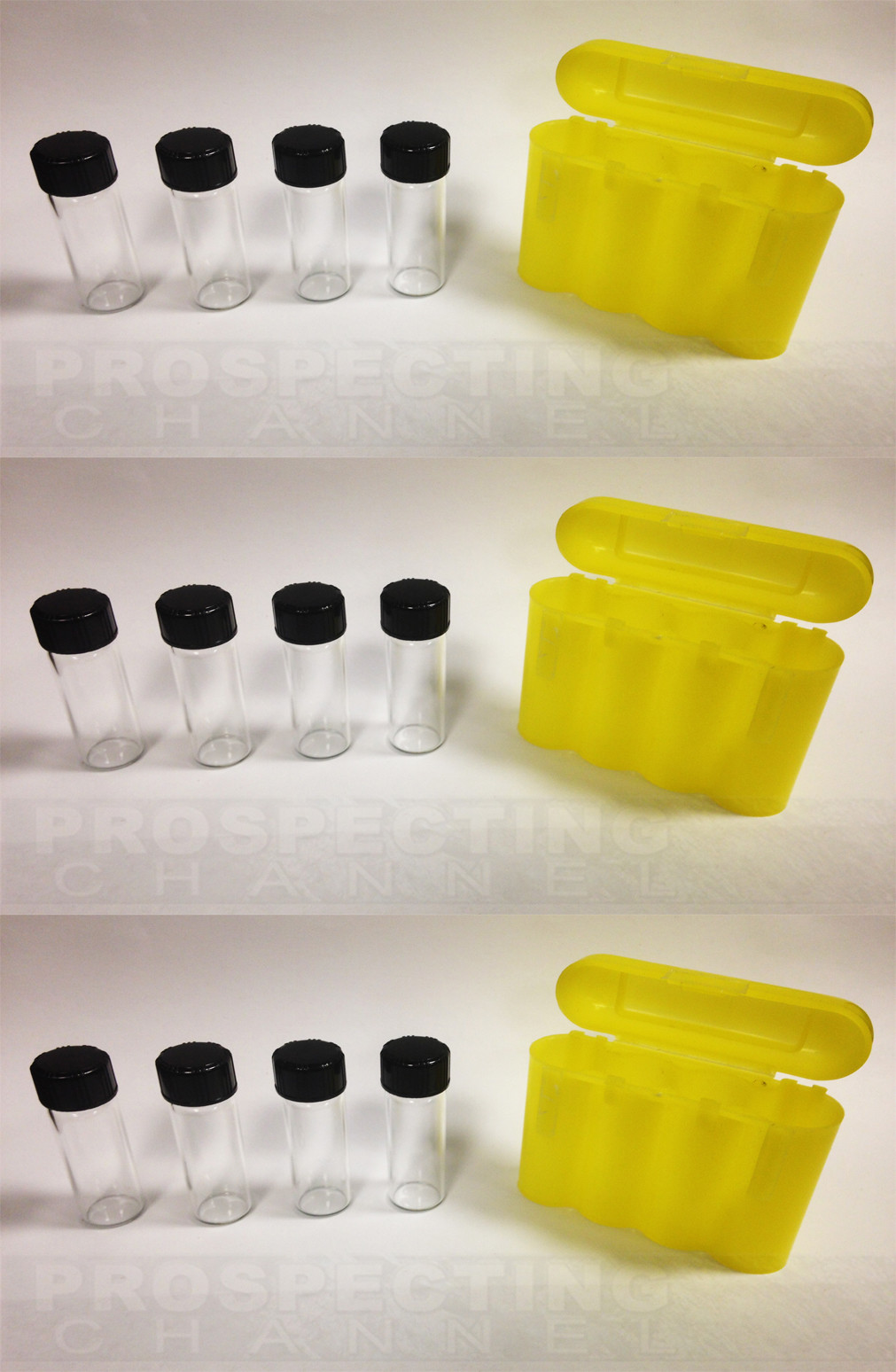 3 VIAL Carring CASE Holder Protector + 12 1 ozt GOLD VIALS Storage ...