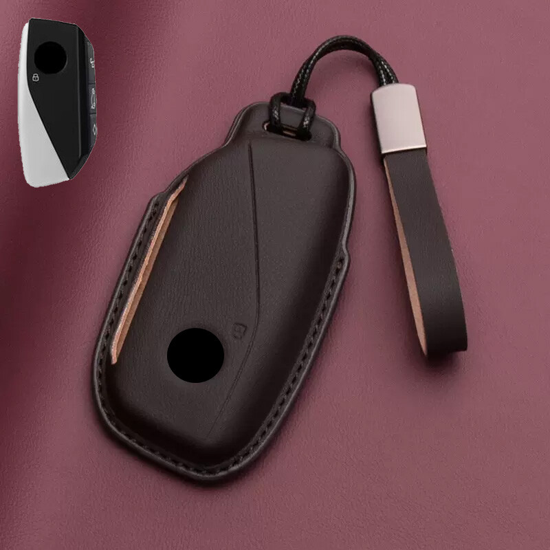 Genuine Leather Car Key Fob Case Cover Bag For BMW 7 Series G07 I7 X7 ...