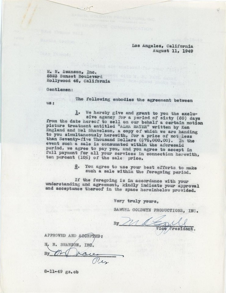 Samuel Goldwyn-Signed Document from 1949 | eBay