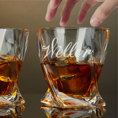 Custom Engraved Weller Whiskey Glass – 10 oz Twisted Rocks Glass NEW | eBay