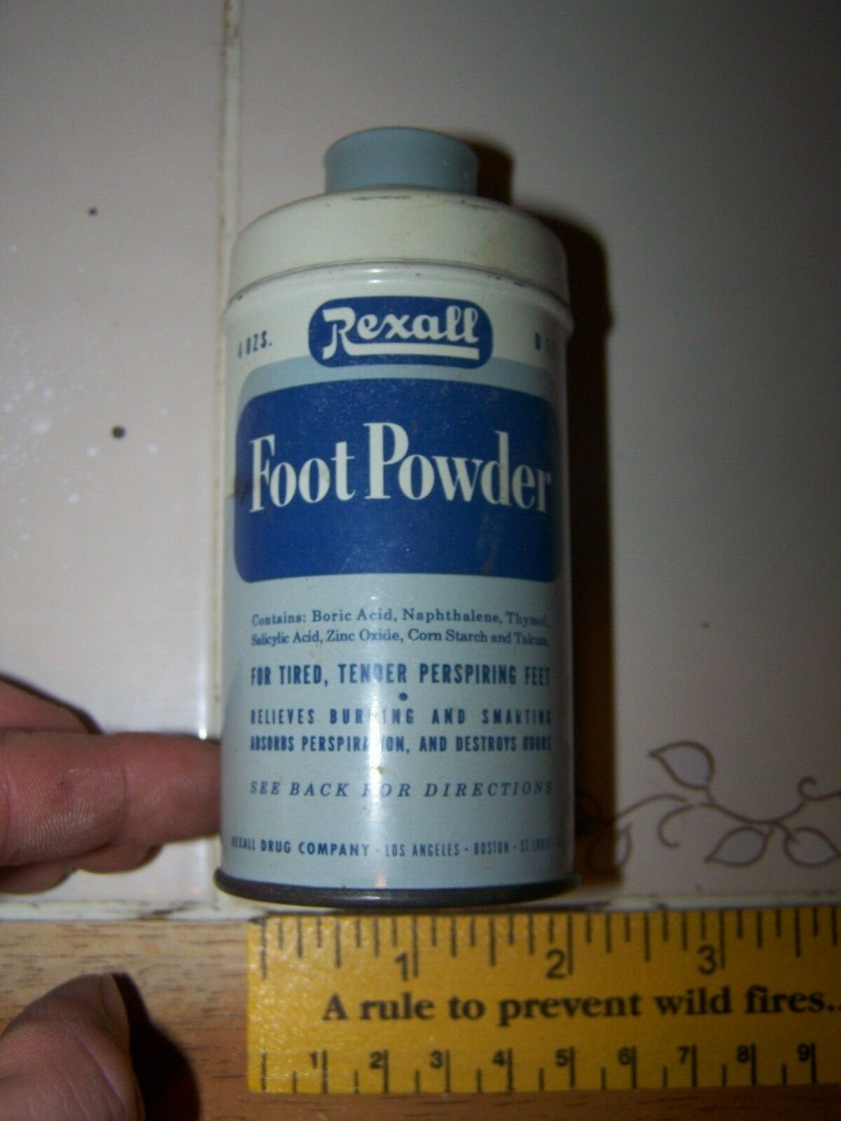 Vintage Rexall Foot Powder tin can 4 Ounce | eBay