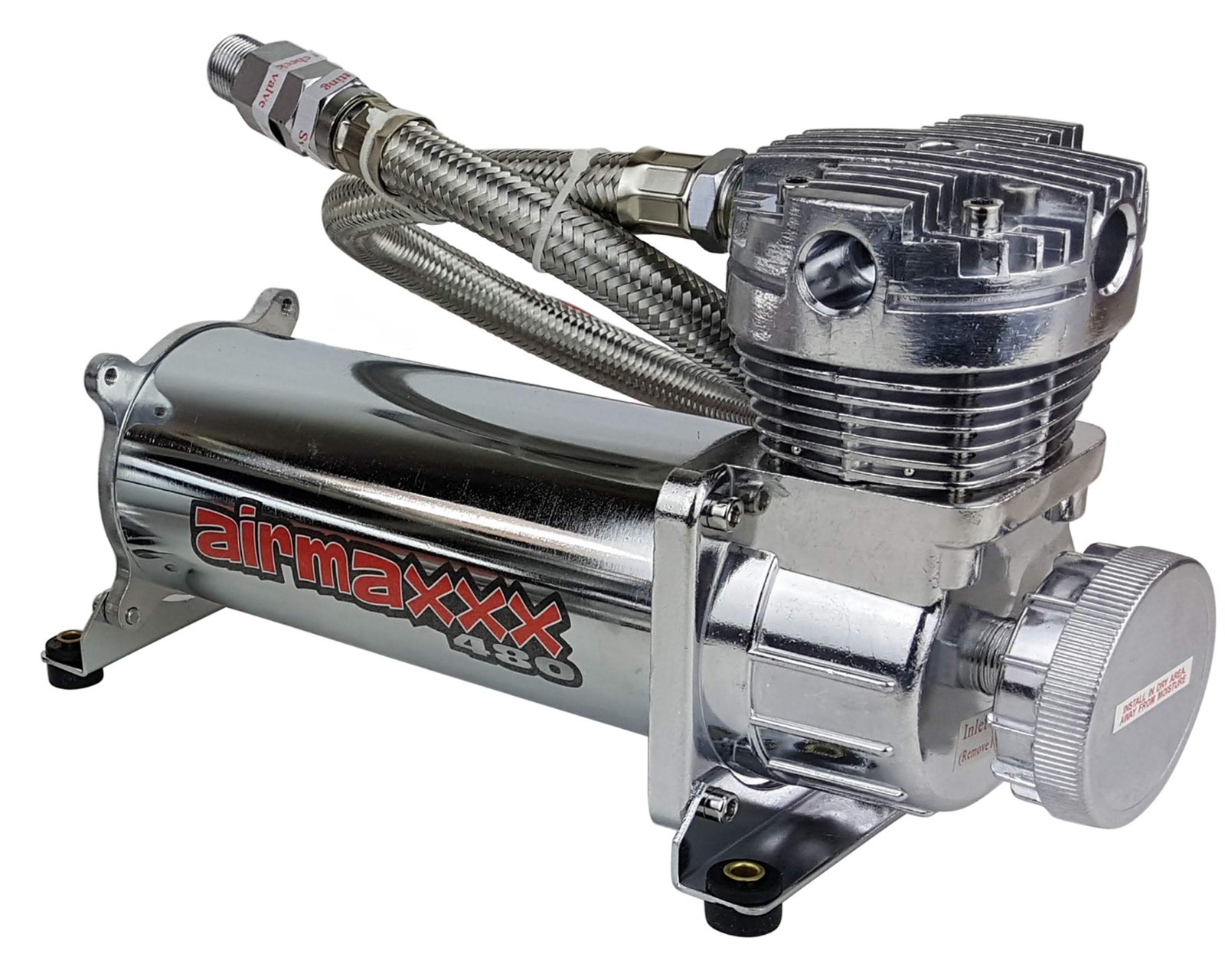 airmaxxx 480 Chrome Air Compressors 200 psi Switch Air Ride Suspension ...
