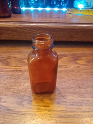 Vintage Square Amber Bottle #13 | eBay