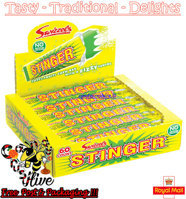 Swizzels Stinger Tutti-Frutti 18g Chew Bar Fizzy Centre - 60 count ...