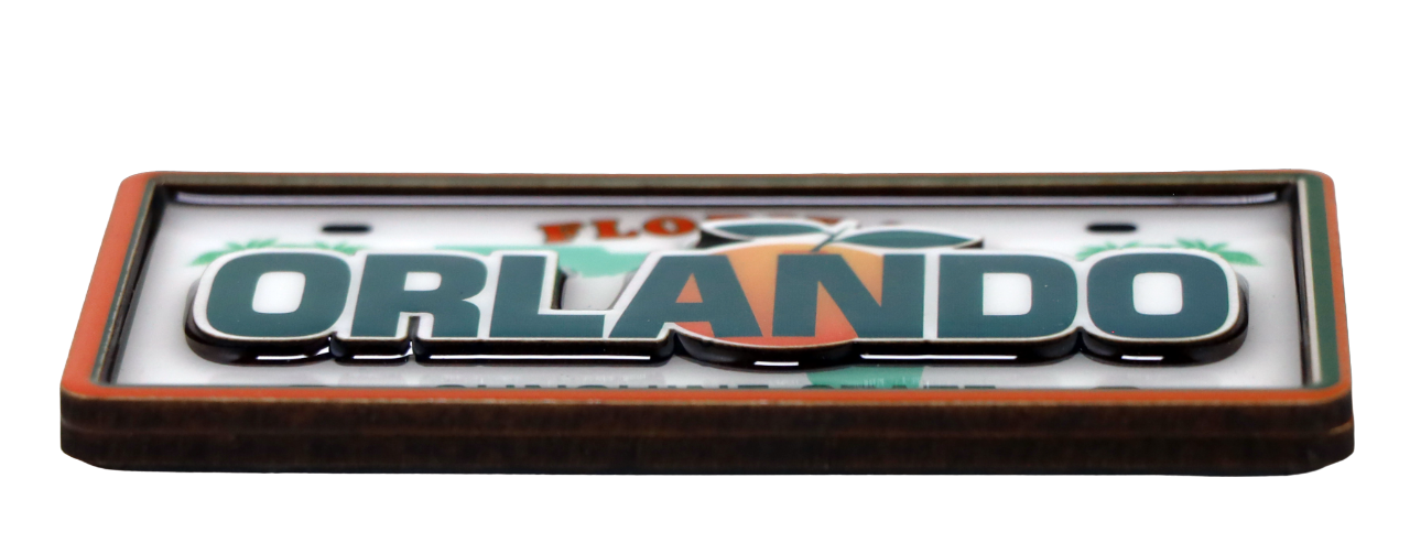 Orlando Florida License Plate Dual Layer MDF Magnet NewDesign 2" x 4 ...