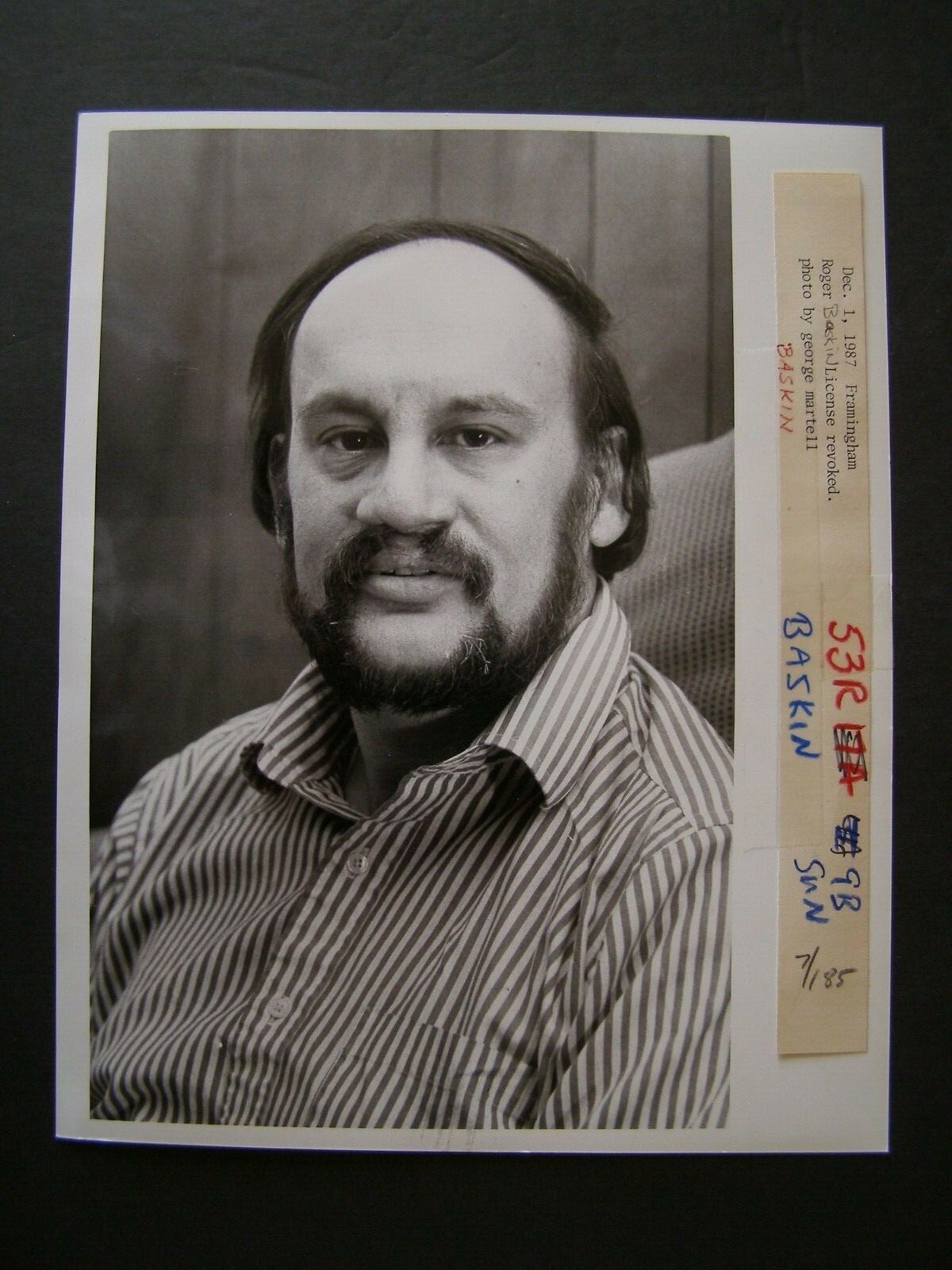 Glossy Press Photo 1987 Framingham Roger Baskin License Revoked | eBay