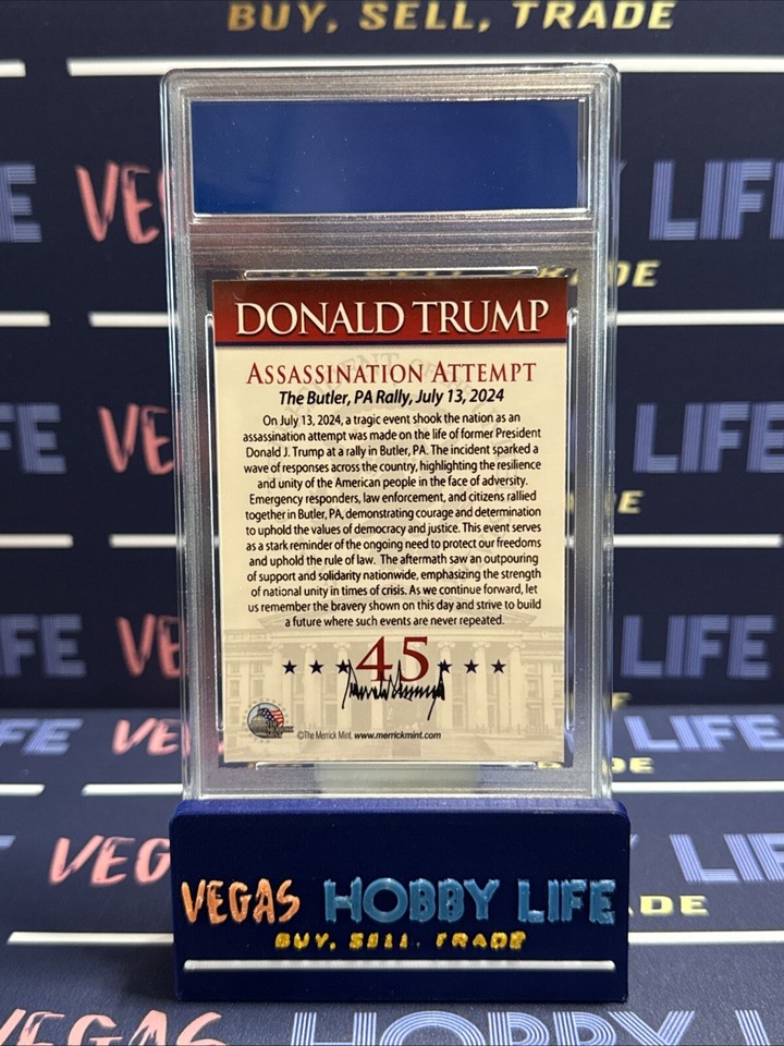 2024 Donald Trump Assassination Attempt Card Collectible Card Graded ...