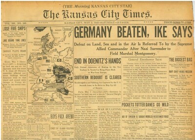 VE Day May 5 1945 Eisenhower Germany beaten Doenitz to surrender to ...
