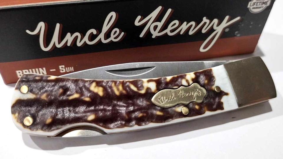 Schrade Old Timer Uncle Henry Next Gen Staglon BRUIN Folding Pocket ...