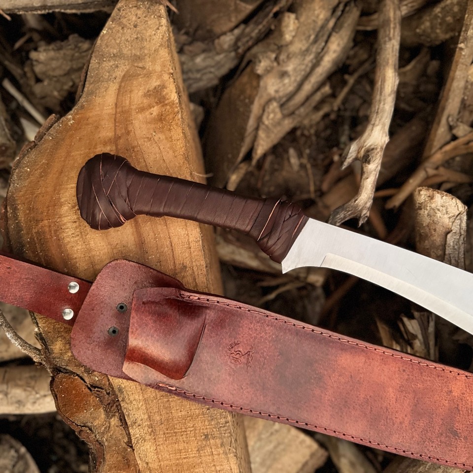THE BOOK OF ELI MACHETE CUSTOM HANDMADE HIGH CARBON STEEL WITH LEATHER ...