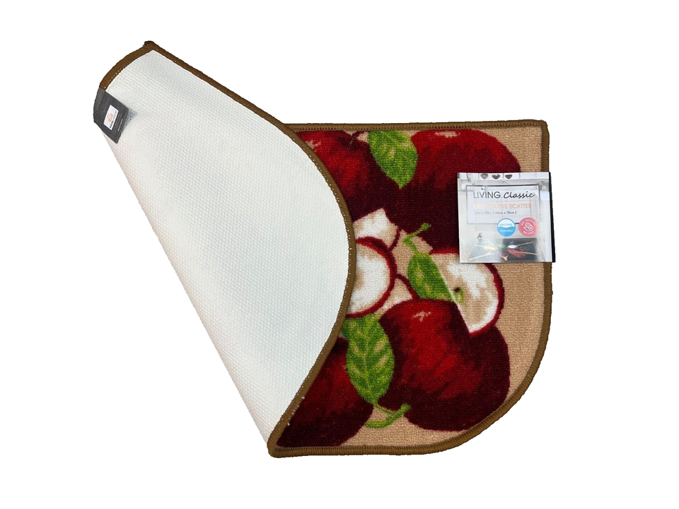 Orchard Apples Kitchen Half Moon Slice Kitchen Rug, Non Skid Back | eBay