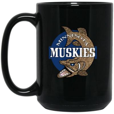 Minnesota Muskies Mug 15 oz. Black Glossy Ceramic | ABA Basketball Team ...